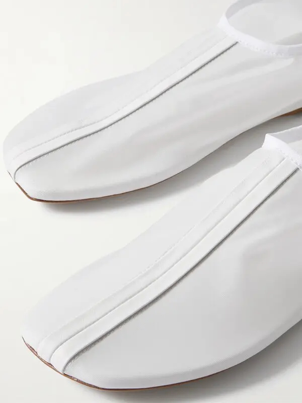 Christopher Esber Mesh Flat Ballerinas - White