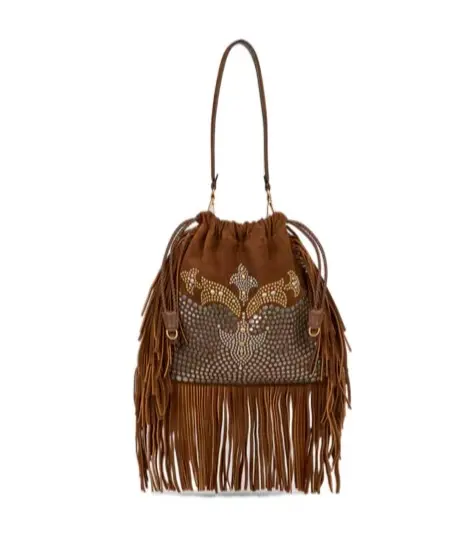 Etro Studded Fringed Shoulder Bag