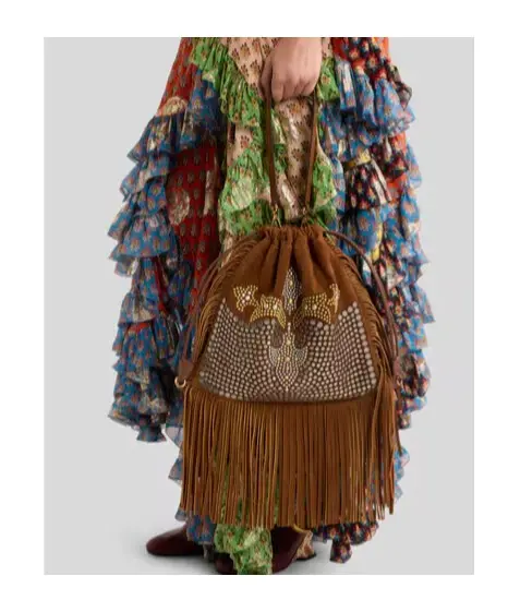 Etro Studded Fringed Shoulder Bag