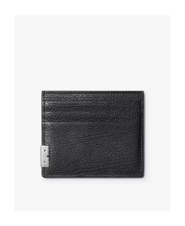 Burberry Grained-texture Logo Engraved Cardholder