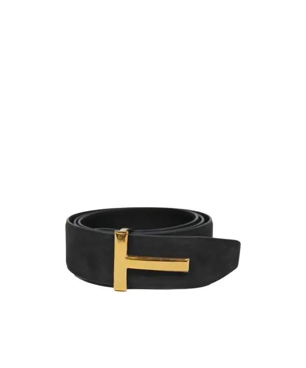 TOM FORD T-buckle Leather Belt - Black