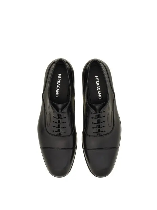 FERRAGAMO Lace-up Cap Toe Flat