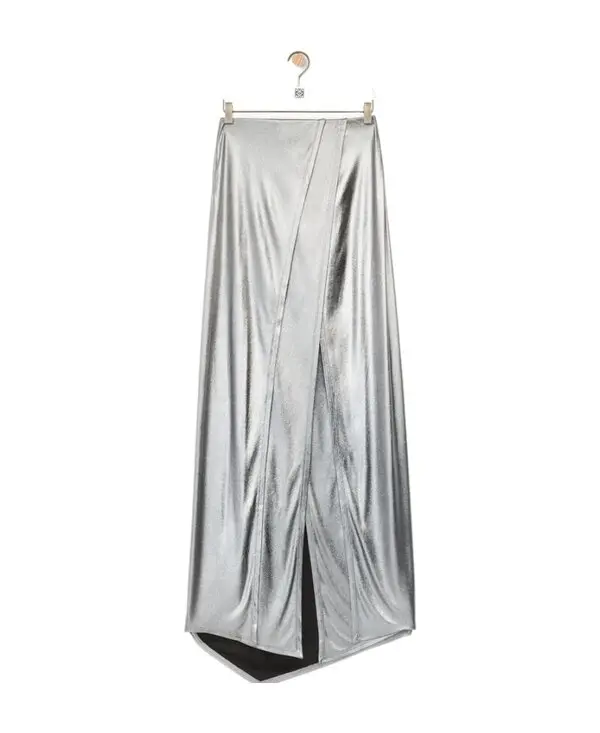 Loewe Laminated Jersey Draped Skirt - Gray