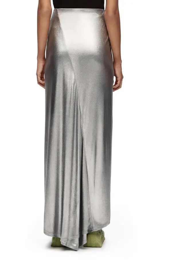 Loewe Laminated Jersey Draped Skirt