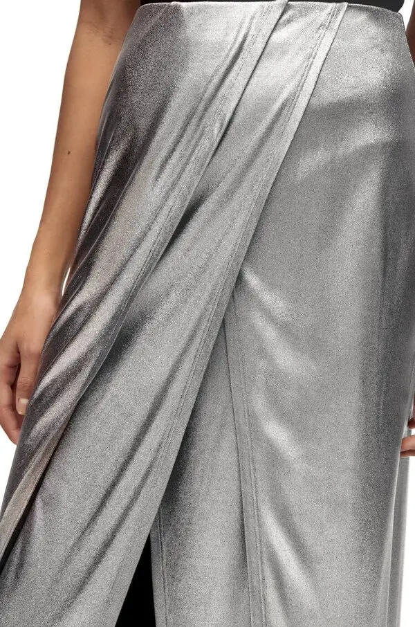Loewe Laminated Jersey Draped Skirt
