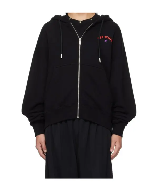 Off-White Logo-print Zip-up Hoodie