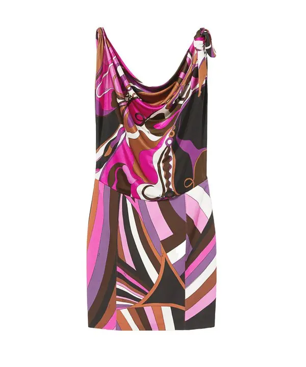 Emilio Pucci Rainbow" Printed Mini Dress - Fuchsia/dark Purple/black/white