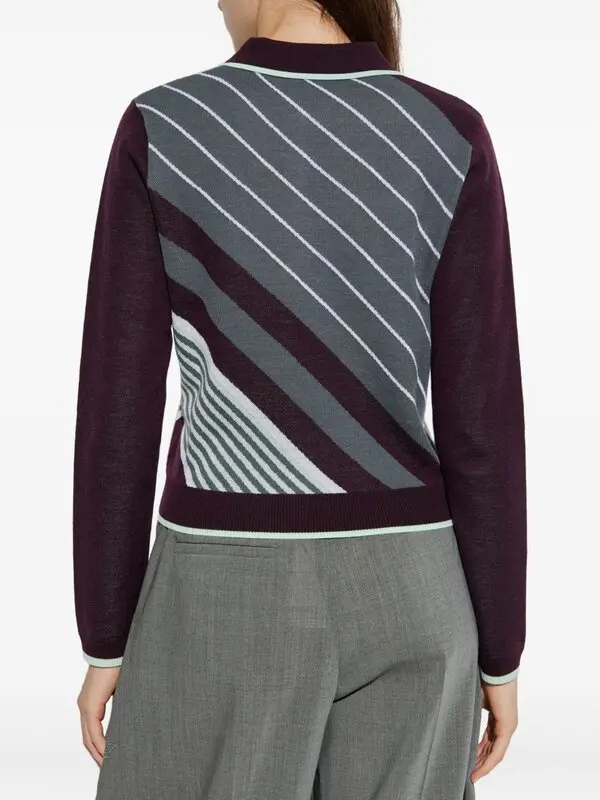 Casablanca Striped Knitted Polo Shirt