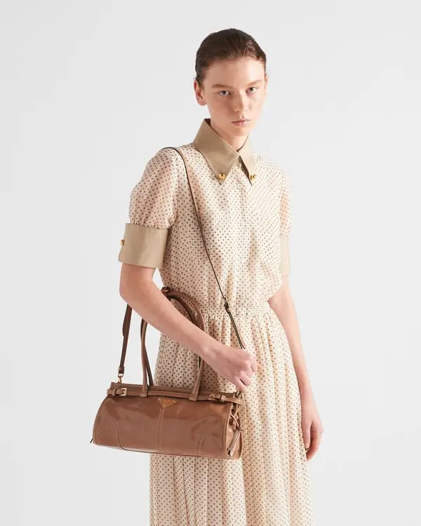 Prada Triangle Logo Tote Bag