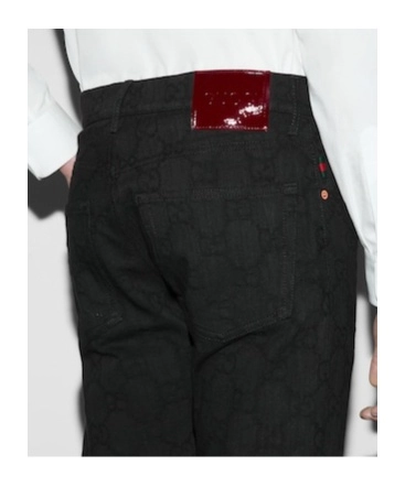 Gucci Gg Denim Jacquard Tapered Pants