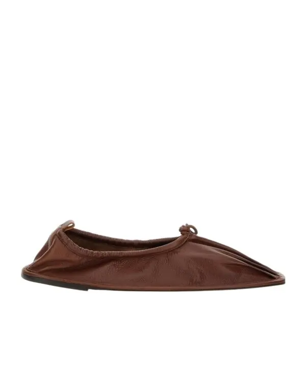 Hereu Elasticated Detail Square-toe Flat
