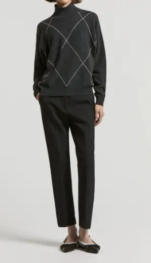 Peserico Diamond Detailed High Neck Sweater