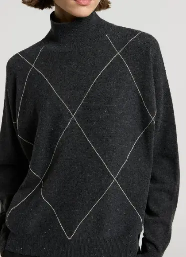 Peserico Diamond Detailed High Neck Sweater