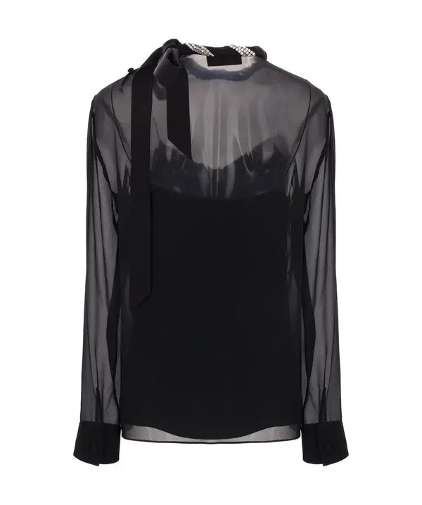 Gucci Embellished Sheer Blouse