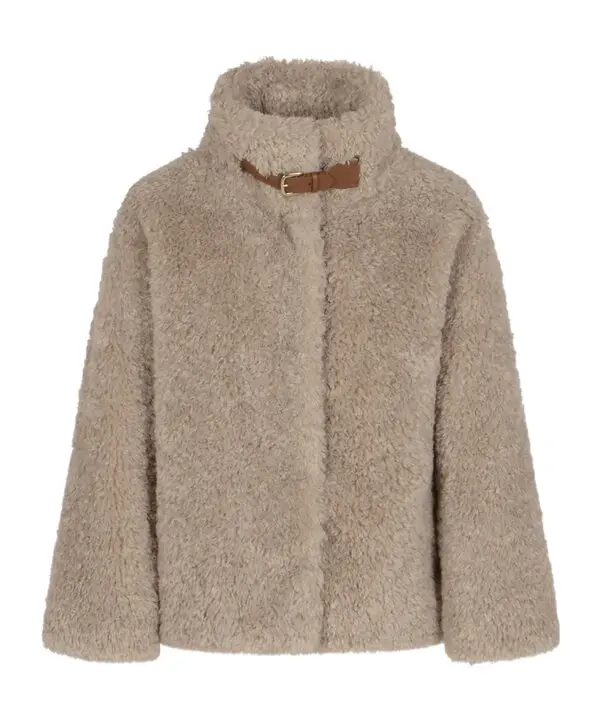 Herno Shearling Coat With Buckle Detail - No
