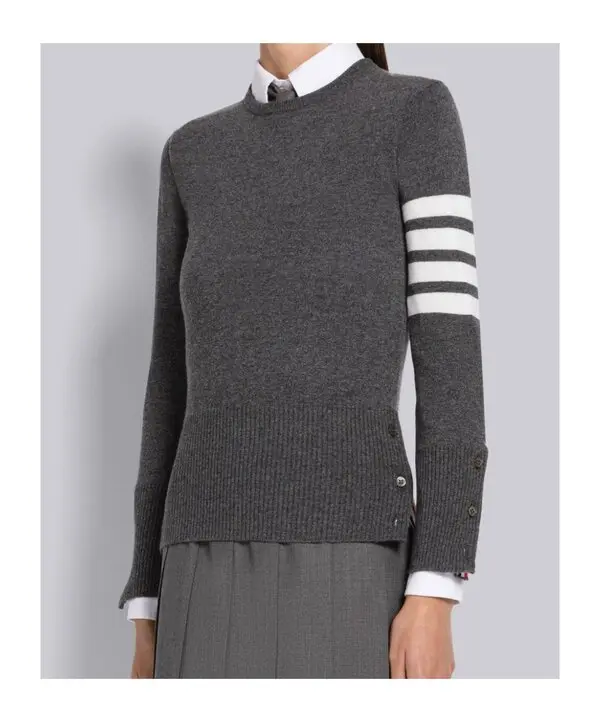 Thom Browne 4-bar Stripe Sweater - Medium Gray