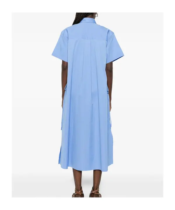 Ralph Lauren Polo Buttoned Drawstring Midi Dress