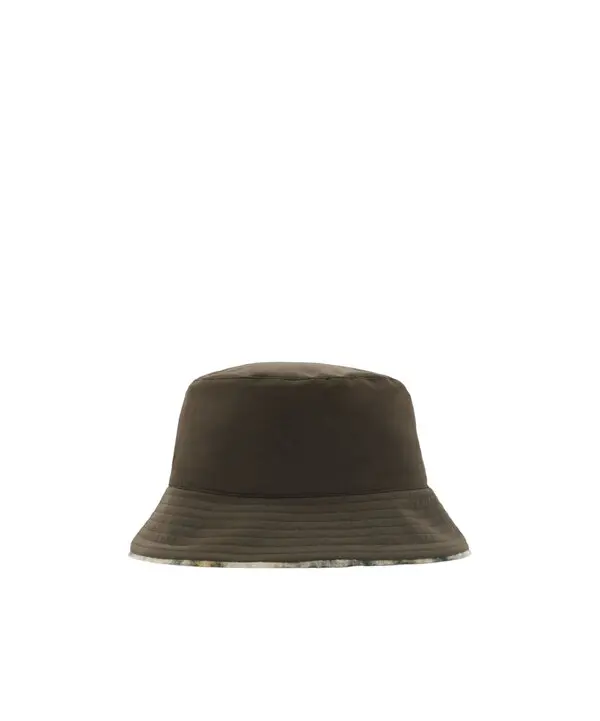 Burberry Reversible Check Fleece Bucket Hat - Beige/green/brown