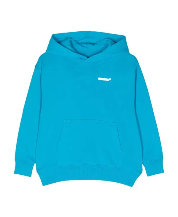 Off-White Logo-print Organic Cotton Hoodie - Blue