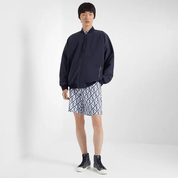 Fendi All-over Ff Printed Zipped Bomber Jacket - Black