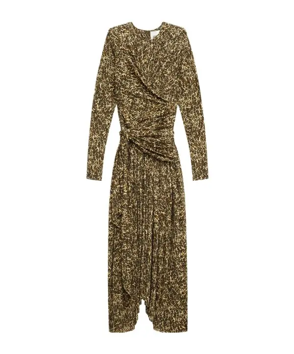 Isabel Marant Étoile Zeidi Leopard Print Long Sleeve Dress