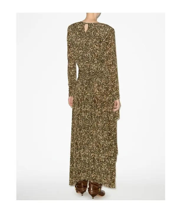 Isabel Marant Étoile Zeidi Leopard Print Long Sleeve Dress