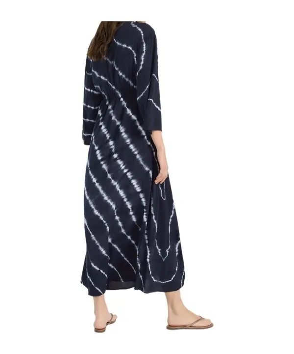 JUVIA S Tie-dye V-neck Maxi Dress With Lace-up Detail