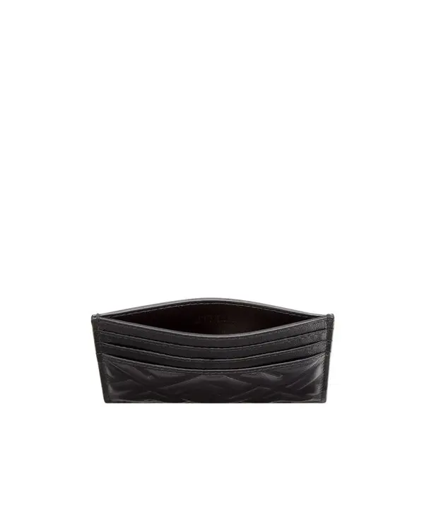 Fendi Baguette Ff Embossed Card Case - Black