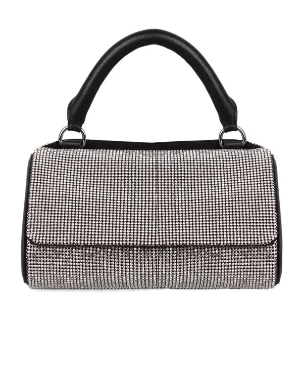 Kara Crush Mesh Clutch Bag - Gray