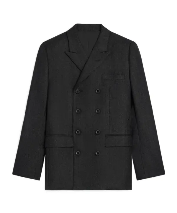 Celine Carnaby Jacket In Striped Flannel - Anthracite