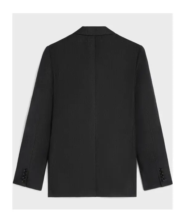 Celine Carnaby Jacket In Striped Flannel - Anthracite