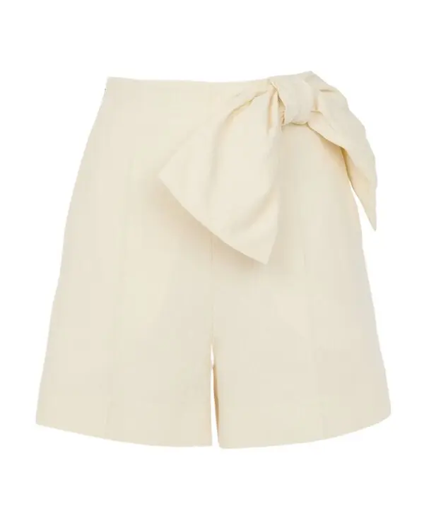 Chloé Bow Detailed High-rise Shorts - White