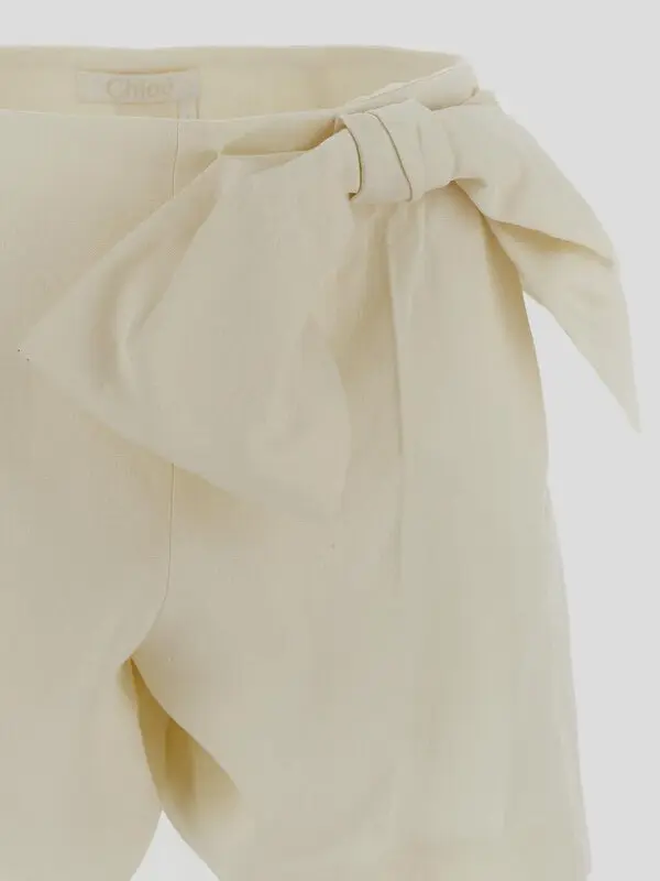 Chloé Bow Detailed High-rise Shorts