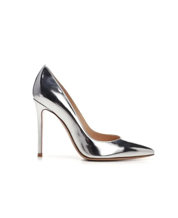 GIANVITO ROSSI Pointed Toe Stiletto Pumps - Silver