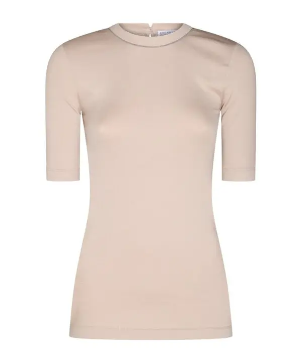 Brunello Cucinelli Crewneck Short-sleeved Top - Nude