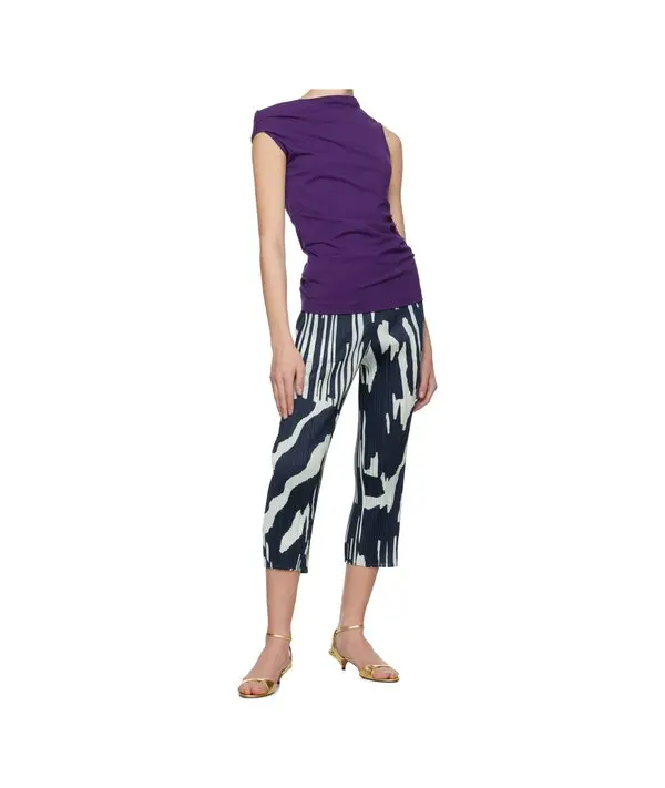 PLEATS PLEASE BY ISSEY MIYAKE Abstract Graphic Print Cropped Pants