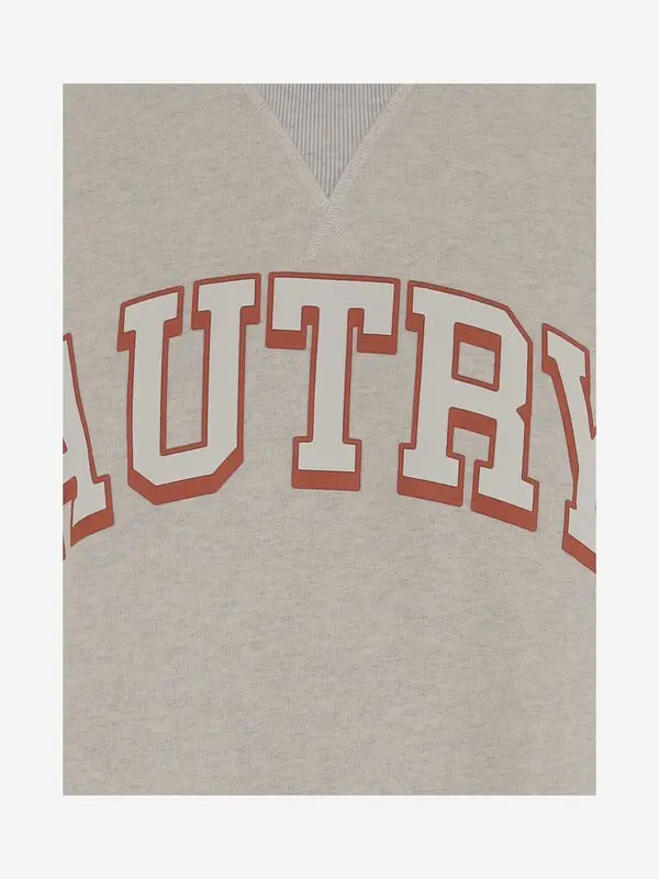 AUTRY Logo-print Cotton Sweatshirt - Gray