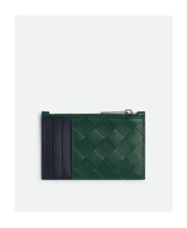 Bottega Veneta Intrecciato Zippered Card Case - Green