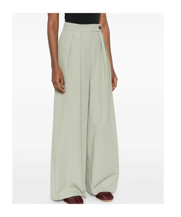 Dries Van Noten Pleated Wide Leg Trousers - Gray