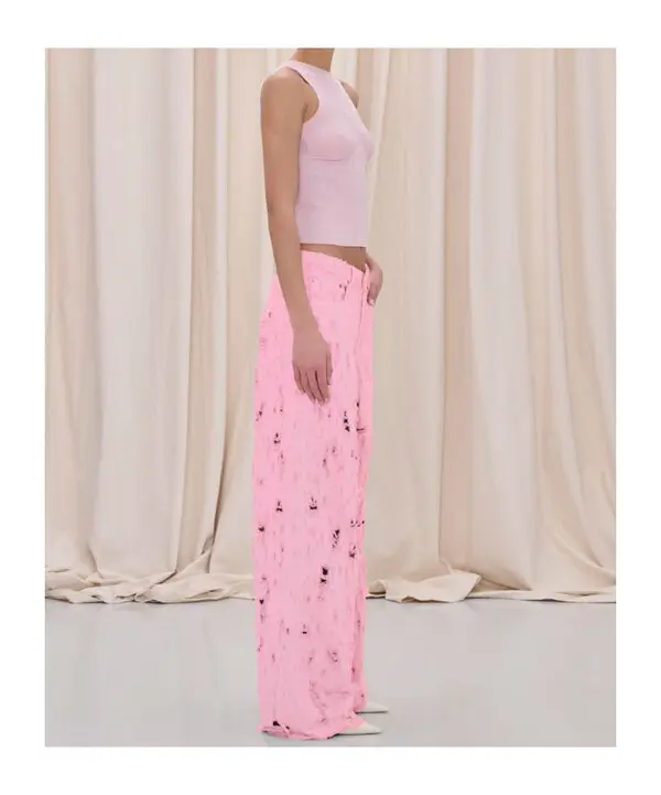 HAIKURE Bethany Bull Destroy Distressed Jeans - Flamingo