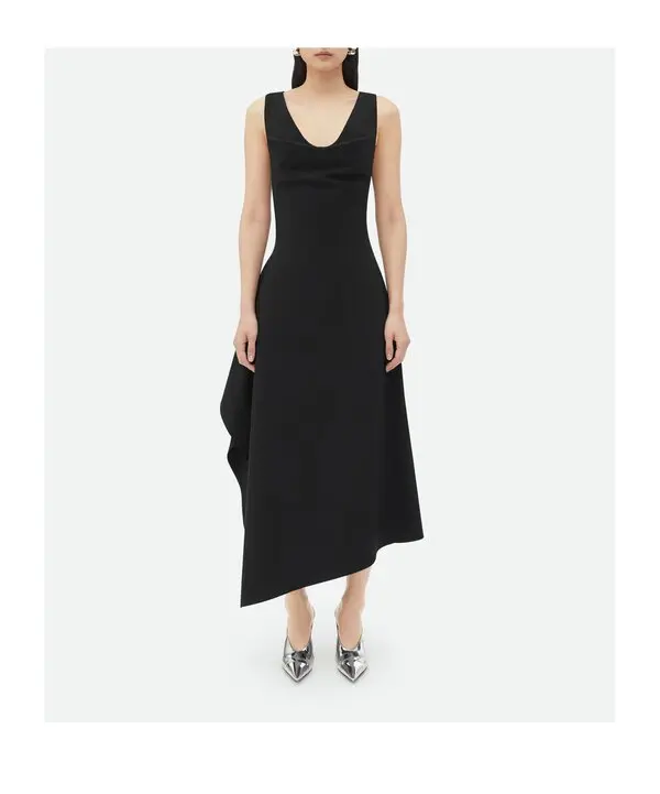 Bottega Veneta Sleeveless Asymmetrical Midi Dress