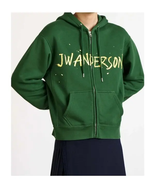 J.W.ANDERSON Jw Anderson Logo Printed Zip-up Hoodie
