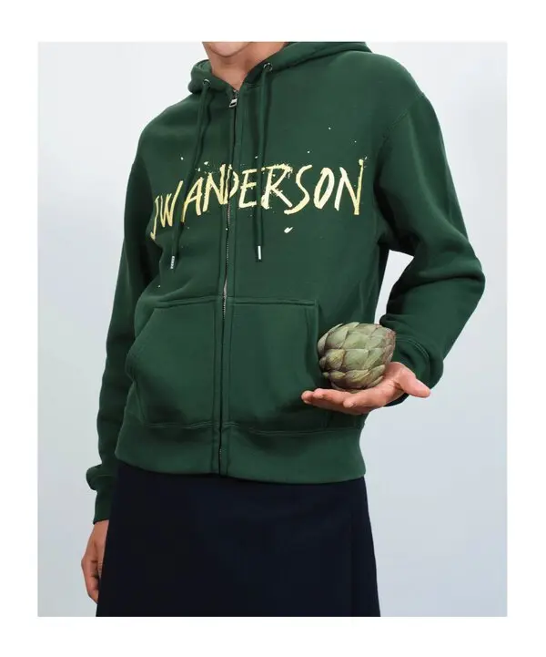 J.W.ANDERSON Jw Anderson Logo Printed Zip-up Hoodie