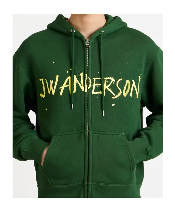 J.W.ANDERSON Jw Anderson Logo Printed Zip-up Hoodie