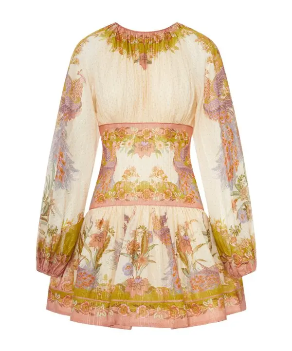 Zimmermann Indra Ruffled Short Dress - Nude