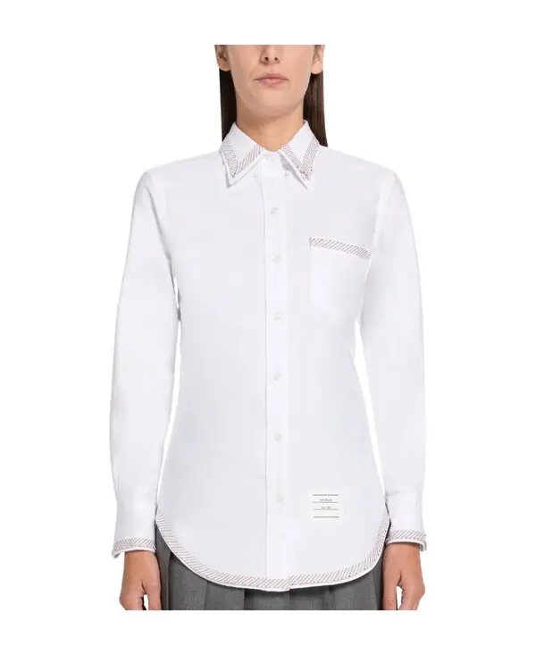 Thom Browne Striped Trim Oxford Shirt