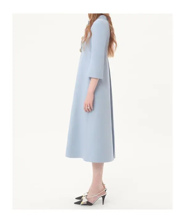 Valentino Garavani Crepe Couture Midi Dress With Jewel Button Detail