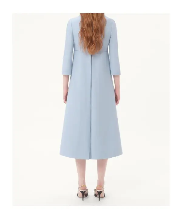 Valentino Garavani Crepe Couture Midi Dress With Jewel Button Detail