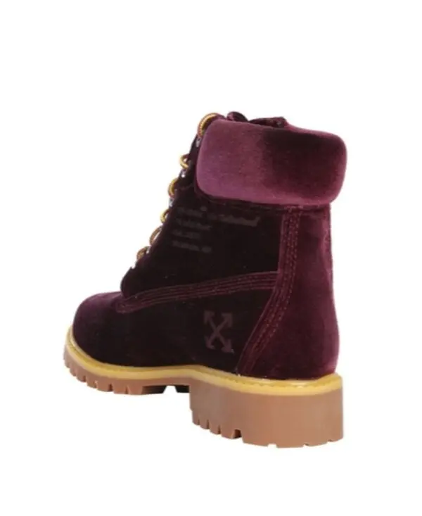 Timberland Velvet Lace-up Ankle Boots - Red