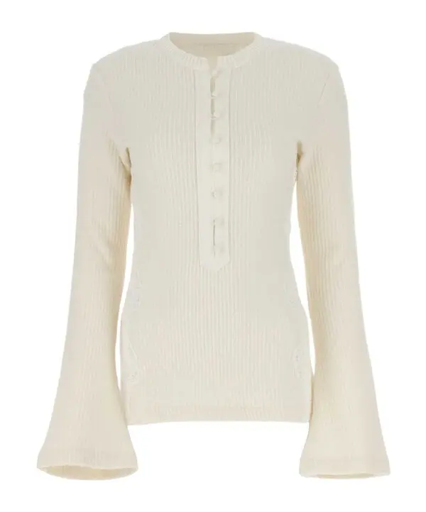Chloé Flare Sleeved Knit Top - White